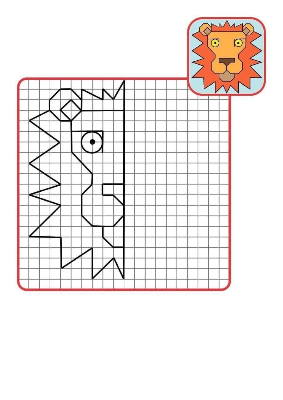 Игра для детей "Дорисуй Половинку по клеточкам" | SlotObzor.com